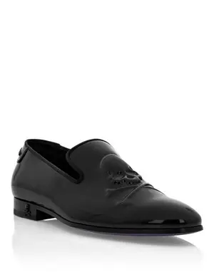Philipp Plein Patent Leather Loafers Skull&amp;bones - Black