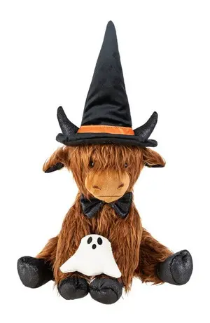 GLITZHOME Halloween Fall Or Christmas Fabric Highland Cow - Black