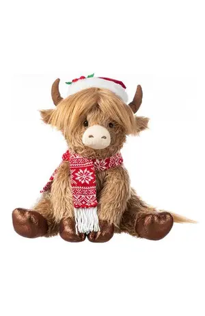 GLITZHOME Halloween Fall Or Christmas Fabric Highland Cow - Brown