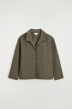 Cos Crinkled-jersey Shirt - Beige