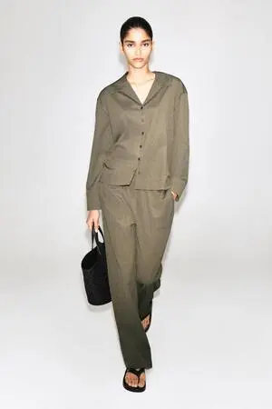 Cos Crinkled-jersey Shirt - Beige