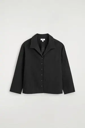 Cos Crinkled-jersey Shirt - Black