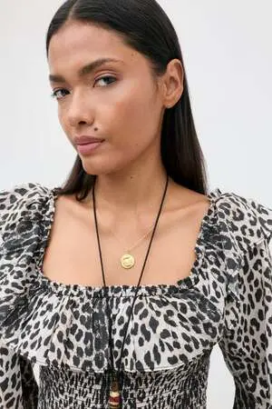 Rixo Nina Leopard Print Maxi Dress