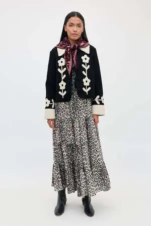 Rixo Nina Leopard Print Maxi Dress