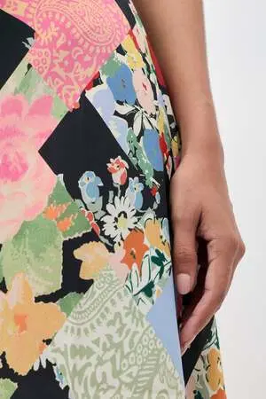 Rixo Adele Olivia Patchwork Midi Dress