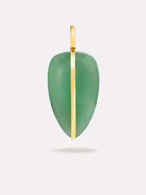 BY PARIAH Large Pebble Pendant In Aventurine | 14k