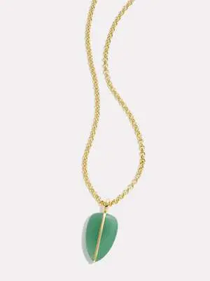 BY PARIAH Large Pebble Pendant In Aventurine | 14k