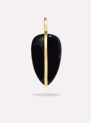 BY PARIAH By Pariah Large Pebble Pendant In Onyx And Gold Black
