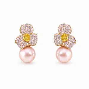 NINEMOO Ballet Rosé Camellia Earrings - Pink