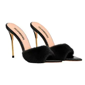 OSCARMORRIS Carrie Fur Stiletto Mules