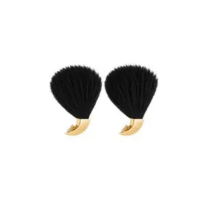 OSCARMORRIS Amélie Faux Feather Earrings - Black