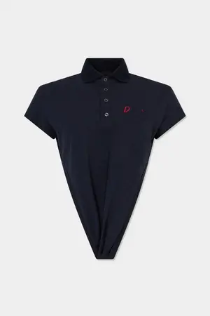 Dsquared2 Deep Cut Polo Shirt - Navy