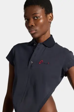 Dsquared2 Deep Cut Polo Shirt - Navy