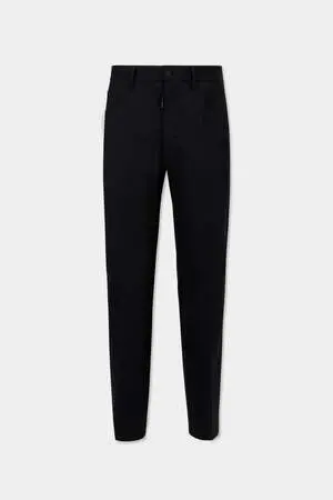 Dsquared2 Tailored Straight Leg Trousers In Light Worsted Wool With Stretch - Black
