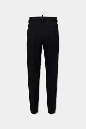 Dsquared2 Tailored Straight Leg Trousers In Light Worsted Wool With Stretch - Black