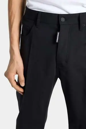 Dsquared2 Tailored Straight Leg Trousers In Light Worsted Wool With Stretch - Black