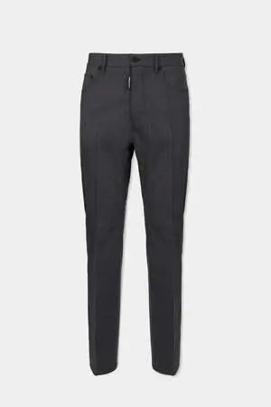 Dsquared2 Tailored Straight Leg Trousers In Light Worsted Wool With Stretch - Grey