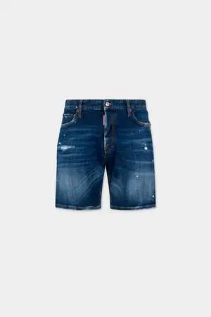 Dsquared2 Medium Wash Distressed Denim Shorts - Blue
