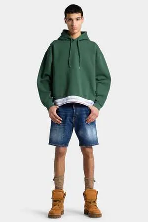 Dsquared2 Medium Wash Distressed Denim Shorts