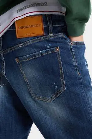 Dsquared2 Medium Wash Distressed Denim Shorts