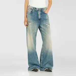 DIESEL® Relaxed Fit Low Waist Wide Leg Jeans - Blue
