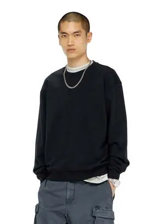 DIESEL® Cotton Sweatshirt With Micro Logo Embroidery