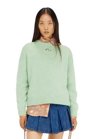 DIESEL® Diesel Jumper In Wool And Alpaca Blend With Cut-Out Oval D Green