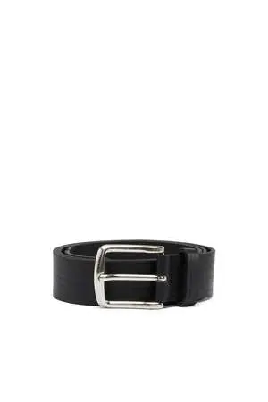 DIESEL® 3.9cm Treated Leather Belt With Logo Buckle