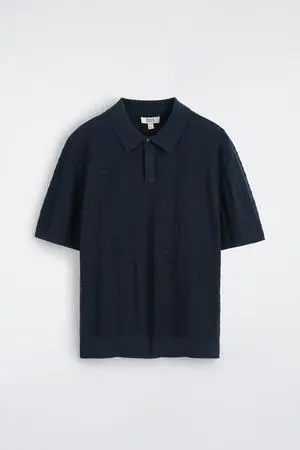 Cos Checked Jacquard-knit Polo Shirt