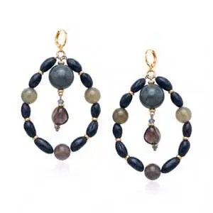 JAREDJAMIN Bean Halo Jasper Statement Hoop Earrings