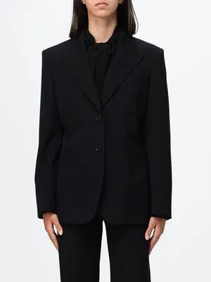 Chloé Single-breasted Cropped Wool Blazer With Lapel Collar - Black