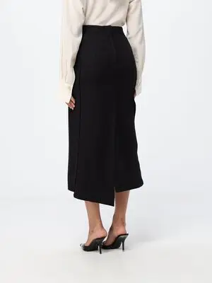 Victoria Beckham Pure Wool Midi Pencil Skirt With Back Closure