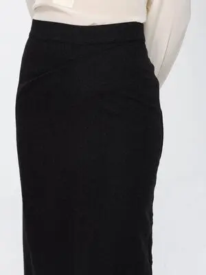Victoria Beckham Pure Wool Midi Pencil Skirt With Back Closure