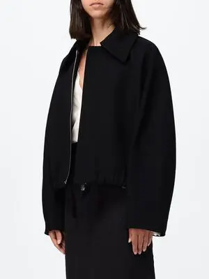 Victoria Beckham Arden Virgin Wool Bomber Jacket With Zip Closure