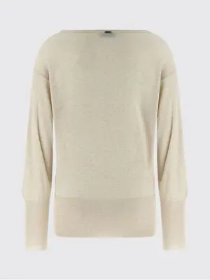 Herno Lurex And Viscose Boat Neck Jumper - Beige
