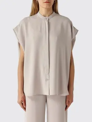 Herno Short-sleeved Mandarin Collar Shirt - Grey