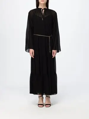 Michael Kors Tiered Maxi Dress With Chain Belt