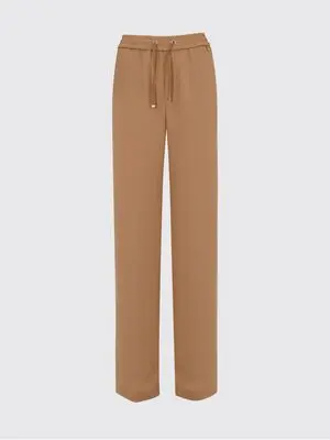 Herno High-waisted Jersey Palazzo Trousers With Drawstring - Camel