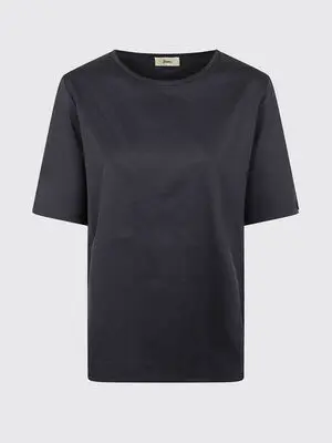 Herno Short-sleeved Crew Neck T-shirt In Pure Cotton - Blue