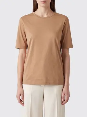Herno Herno Short-Sleeved Crew Neck T-Shirt In Pure Cotton Camel