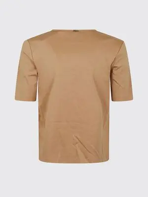 Herno Short-sleeved Crew Neck T-shirt In Pure Cotton - Camel