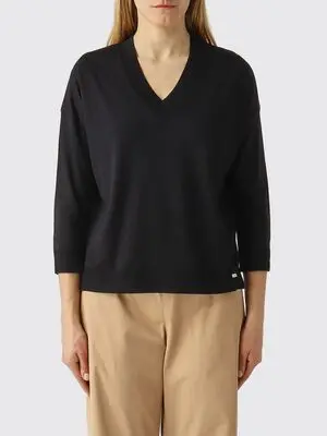 Herno Lyocell Jumper With Teddy Bear Print - Black