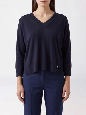 Herno Lyocell Jumper With Teddy Bear Print - Navy