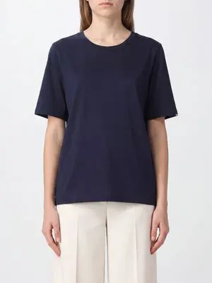 Herno Short-sleeved Crew Neck T-shirt In Pure Cotton - Blue