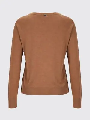 Herno Long-sleeved Lyocell Crewneck Jumper With Decorative Buttons - Beige