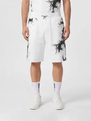 PLEIN SPORT Jersey Abstract Print High-waist Jogging Shorts - White