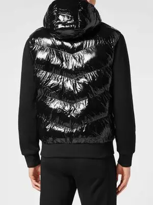 PLEIN SPORT Short Padded Nylon Puffer Jacket With Hood