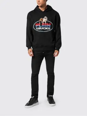 Philipp Plein Graphic Print Hooded Sweatshirt With Contrasting Logo
