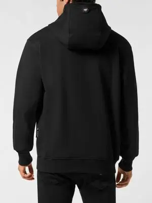 Philipp Plein Graphic Print Hooded Sweatshirt With Contrasting Logo
