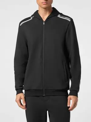 PLEIN SPORT Zip-up Track Jacket With Logo Detailing - Black